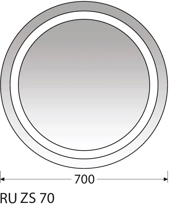 INTEDOOR Round zrcadlo s integrovaným LED osvětlením RU ZS 70 TF
