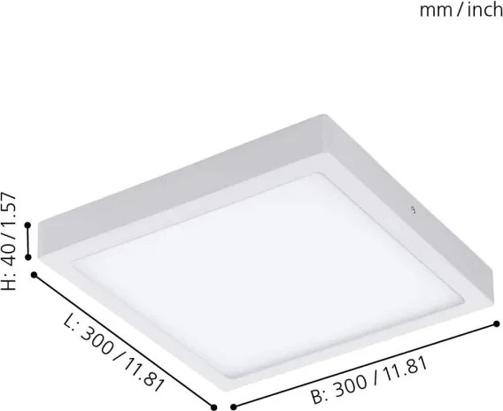 Eglo 33209 - LED RGBW Stm. stropní svítidlo FUEVA-C LED/21W/230V 30x30 cm bílá