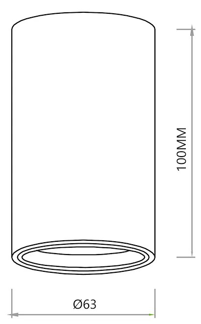 Stropní svítidlo Genesis, 1x černé kovové stínítko, (10 cm)