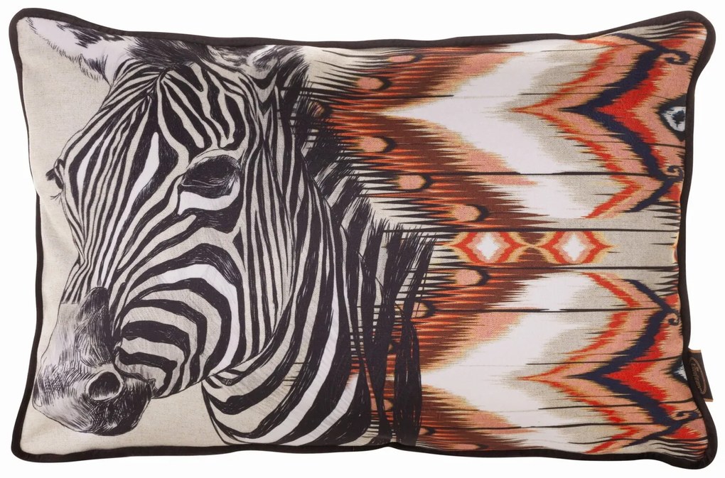 DEKORAČNÍ POLŠTÁŘ ZEBRA 45X30 VÍCEBAREVNÁ