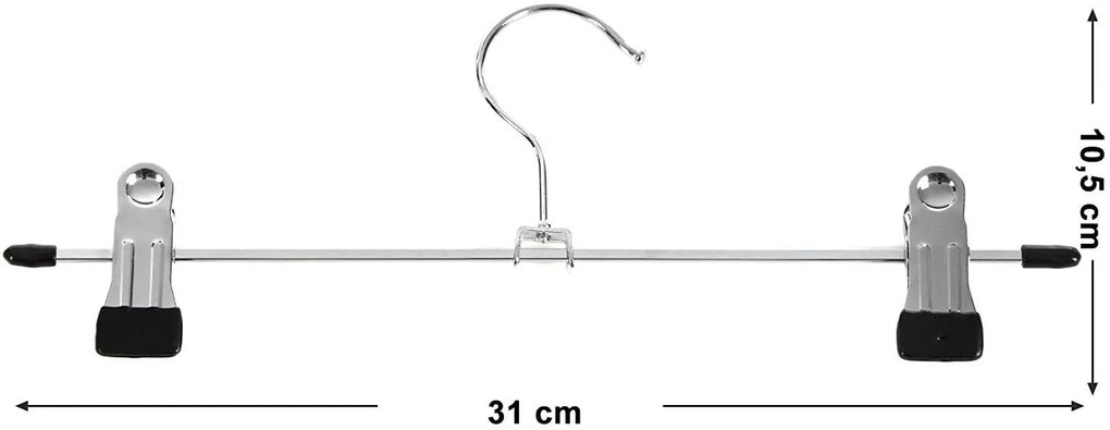 SONGMICS Ramínka na kalhoty kovová s klipem 31 cm 20 ks