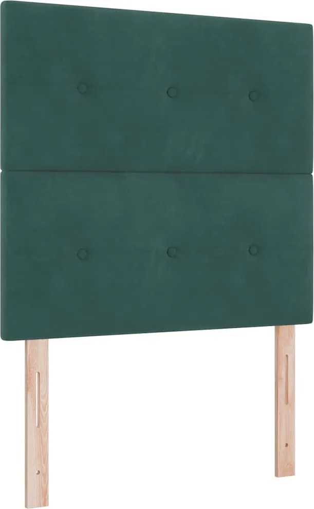 Postel s boxspringem s čelo Tmavě zelená 100 x 200 cm samet 3344924