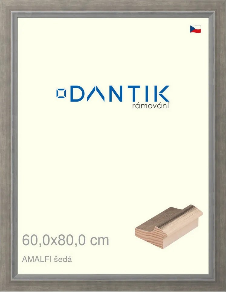 DANTIK rámeček 60x80 | AMALFI šedá (Plexi Čiré)