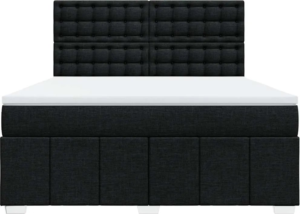 Box spring postel s matrací černá 180x200 cm textil 3294063