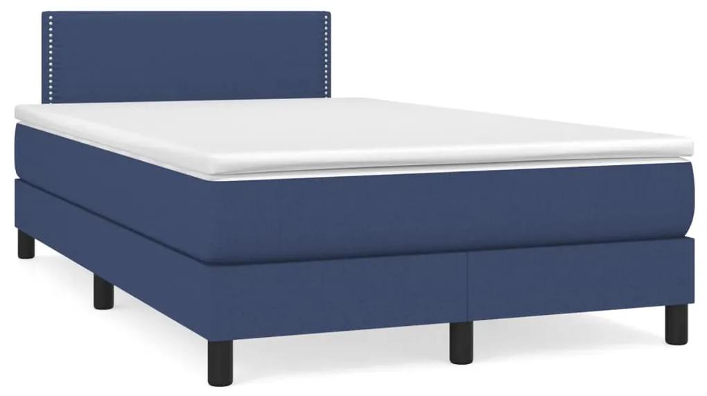 Box spring postel s matrací a LED modrá 120x190 cm textil,  3270038