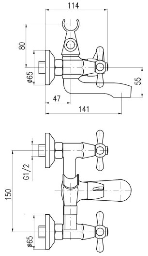 RAV Slezák MK154.5 - Vanová baterie MORAVA lesklý chrom