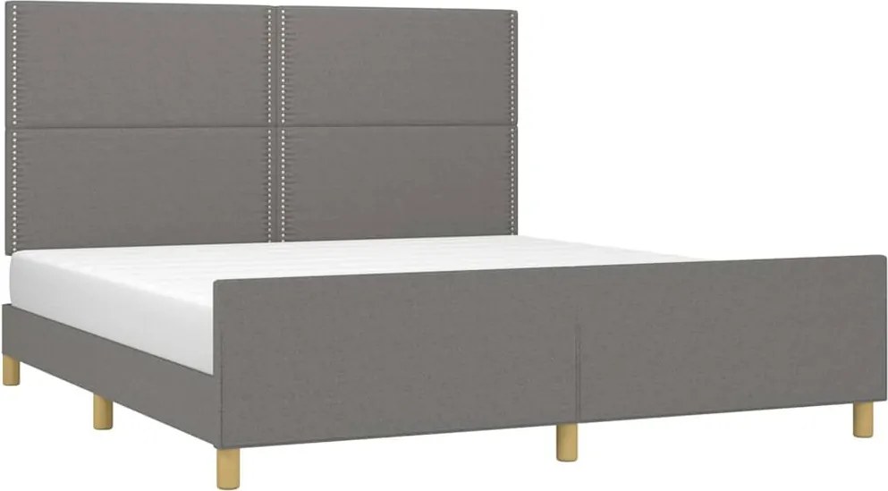 Rám postele bez matrace tmavě šedý 180 x 200 cm textil 3124993