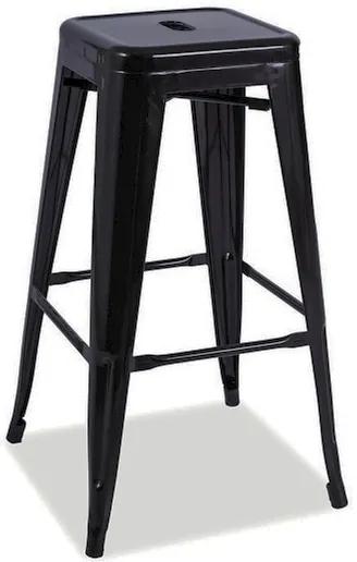 Casarredo Barová kovová židle LONG černá mat