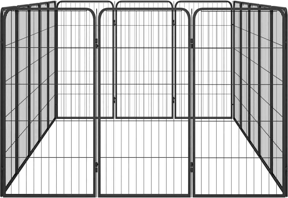 16panelová ohrádka pro psy černá 50 x 100 cm práškovaná ocel 3115960