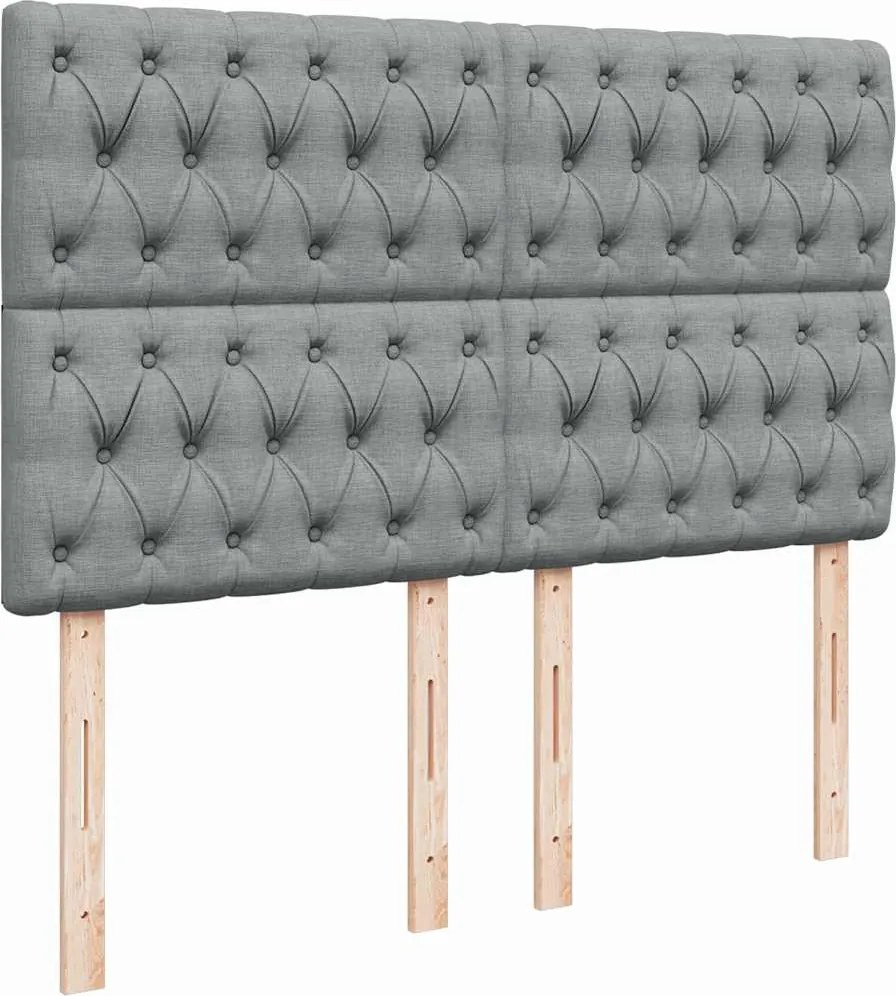 Box spring postel s matrací světle šedá 140 x 190 cm textil 3292058
