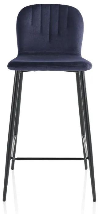 Max Home Barová židle nízká Musa vzorník tkaniny: crystal 01, nohy: kovové kónické Antracit 7021