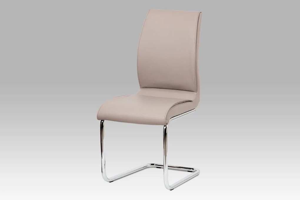 Jídelní židle chrom a ekokůže lanýžová DCH-575 LAN