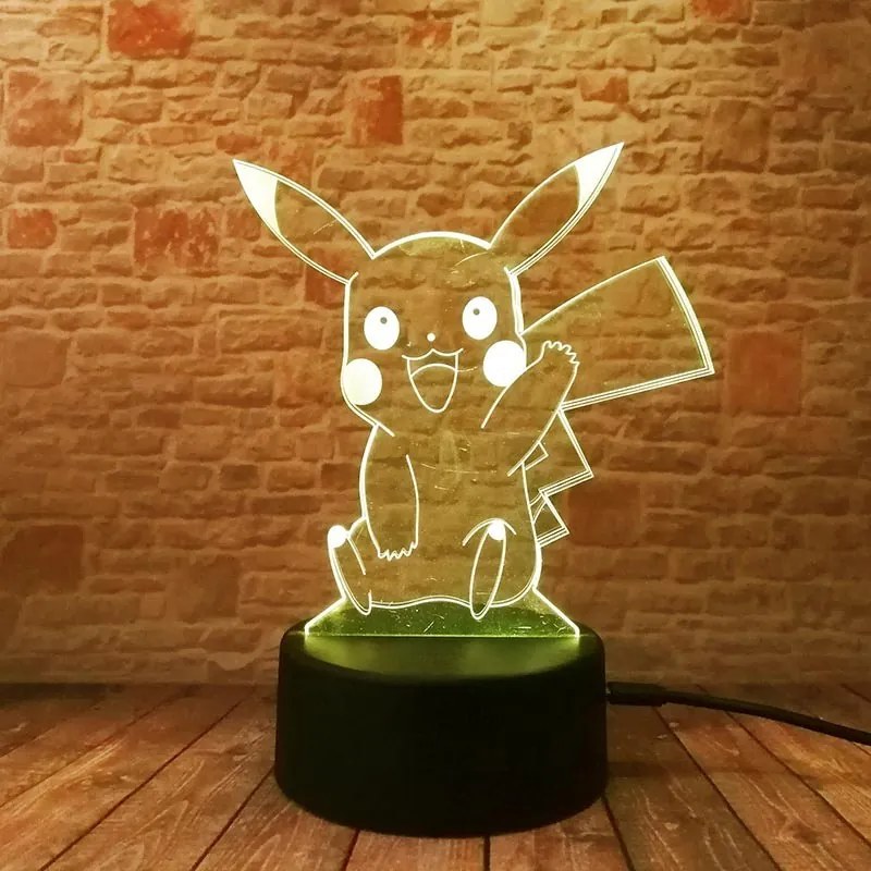 3D LED Lampička Pikachu