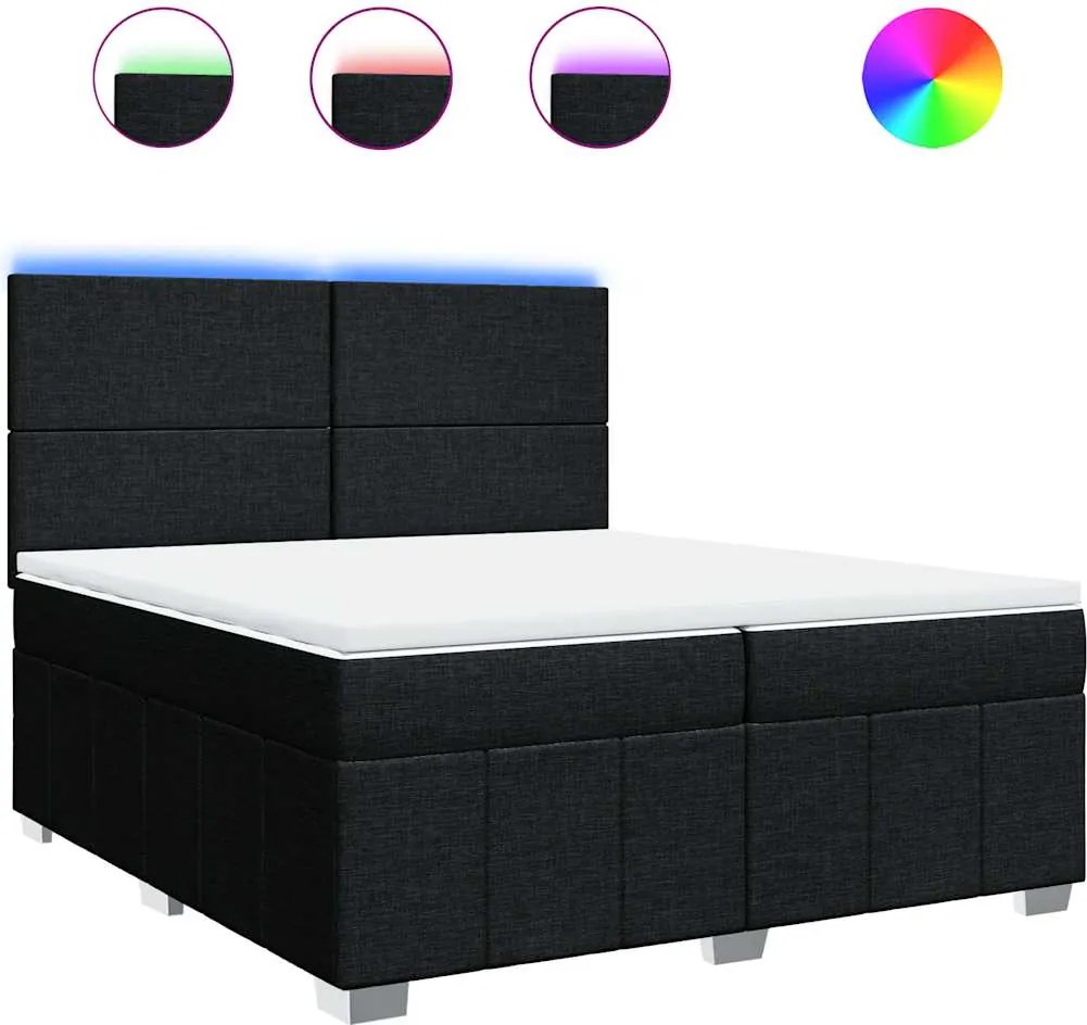 Box spring postel s matrací černá 200x200 cm textil 3294070