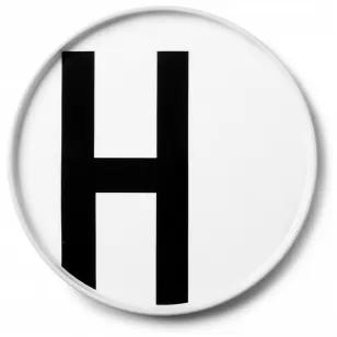 Porcelánový talíř s písmenem H Design Letters