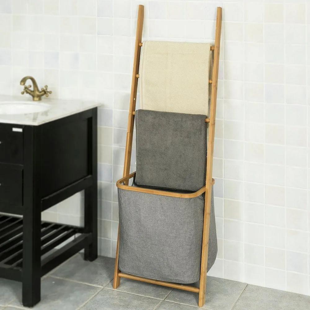 Sobuy FRG263-N Volně stojící držák na ručník, žebřík na ručníky, police do koupelny 44x138x28cm