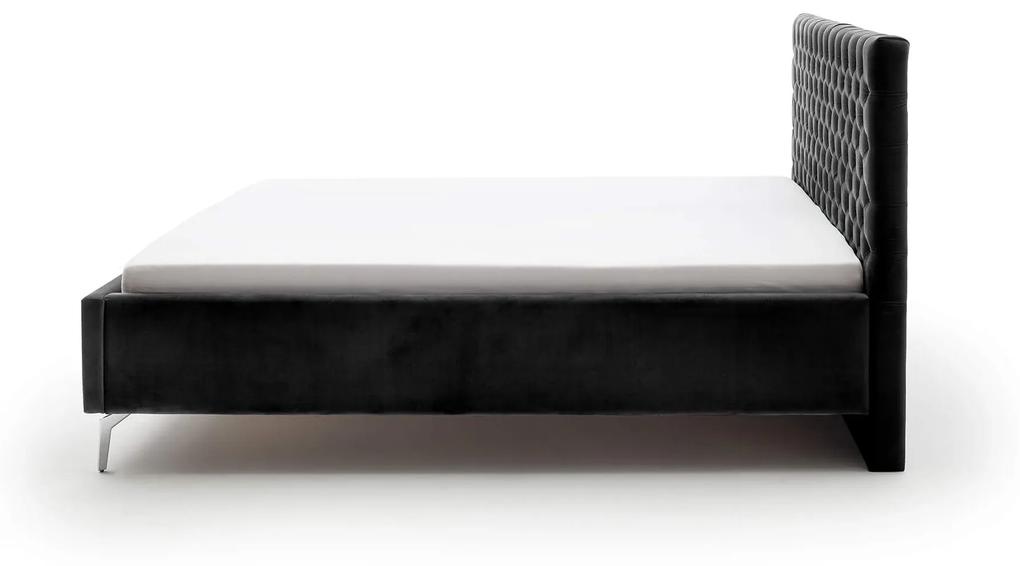 Čalouněná postel oliver s úložným prostorem 160 x 200 cm černá MUZZA