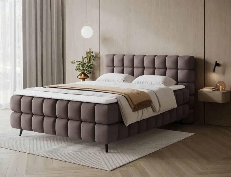 Kontinentální postel Sabrina 140x200, hnědá (tonall 22)