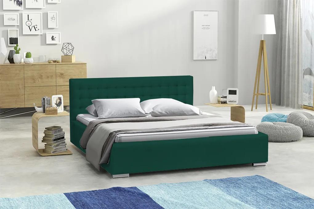 Eka Čalouněná postel SWIFT - Kronos 120x200 cm Barva látky: Azurová (13), Úložný prostor: S dřevěným rámem úložného prostoru
