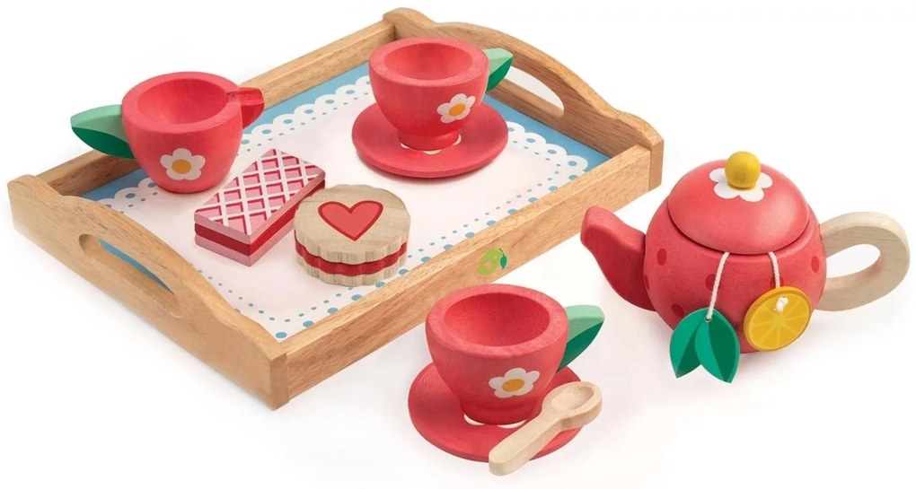 Sada nádobí tender leaf dřevěný čajový servis tea tray set
