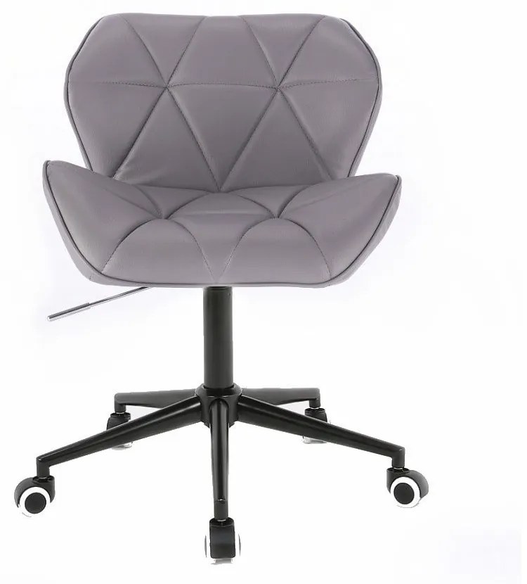 LuxuryForm DESIGN Otočná židle MILANO na černé podstavě s kolečky - šedá