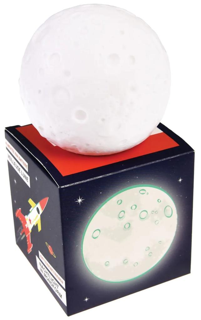 Rex London Dětské noční LED světýlko s vypínačem ve tvaru měsíce Space Age Moon