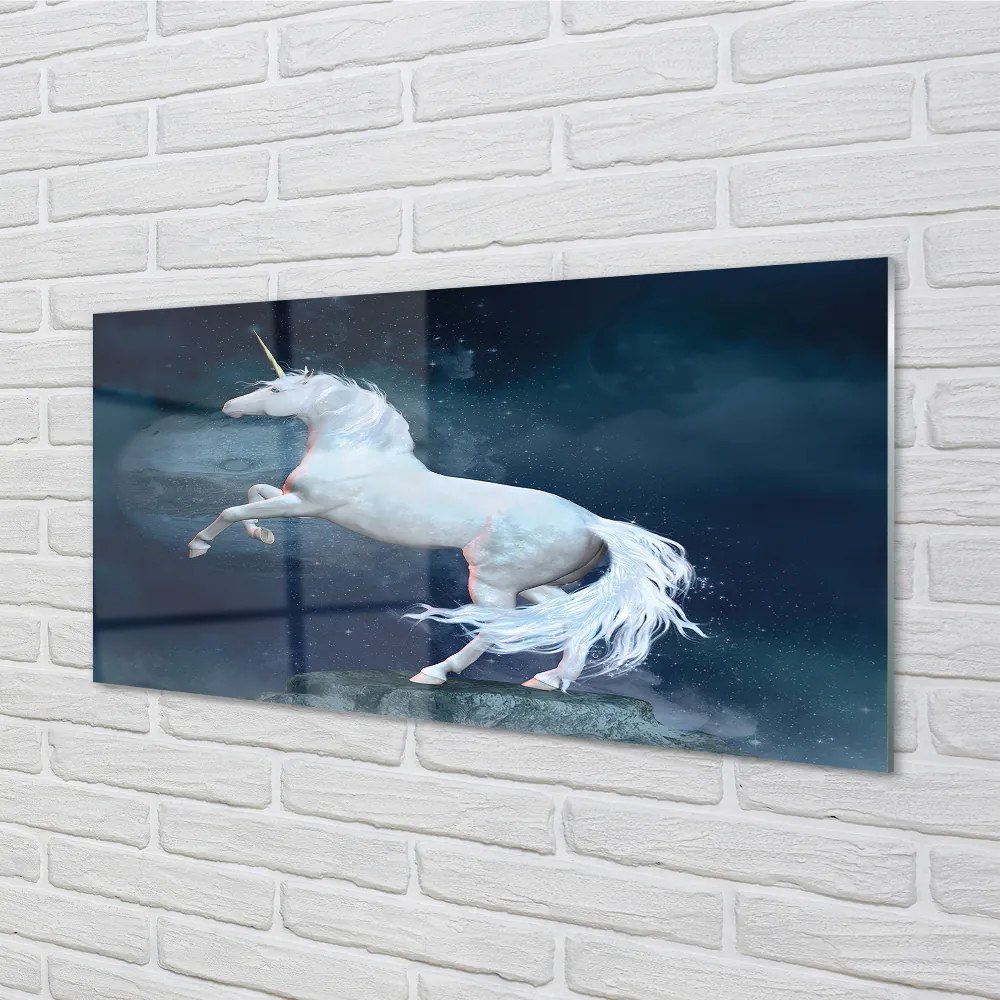 akrylový obraz Unicorn planet sky 100x50 cm