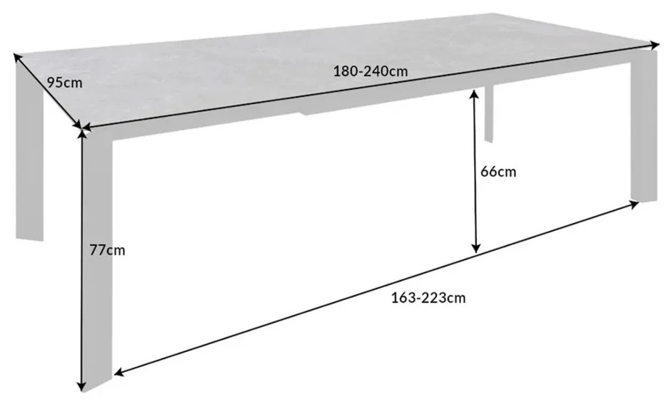Massive home | Jídelní stůl X7 GRANIT 180-240 CM keramika rozkládací