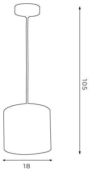 Lustr na lanku ARDEN 1xE27/60W/230V pr. 18 cm černá/bílá