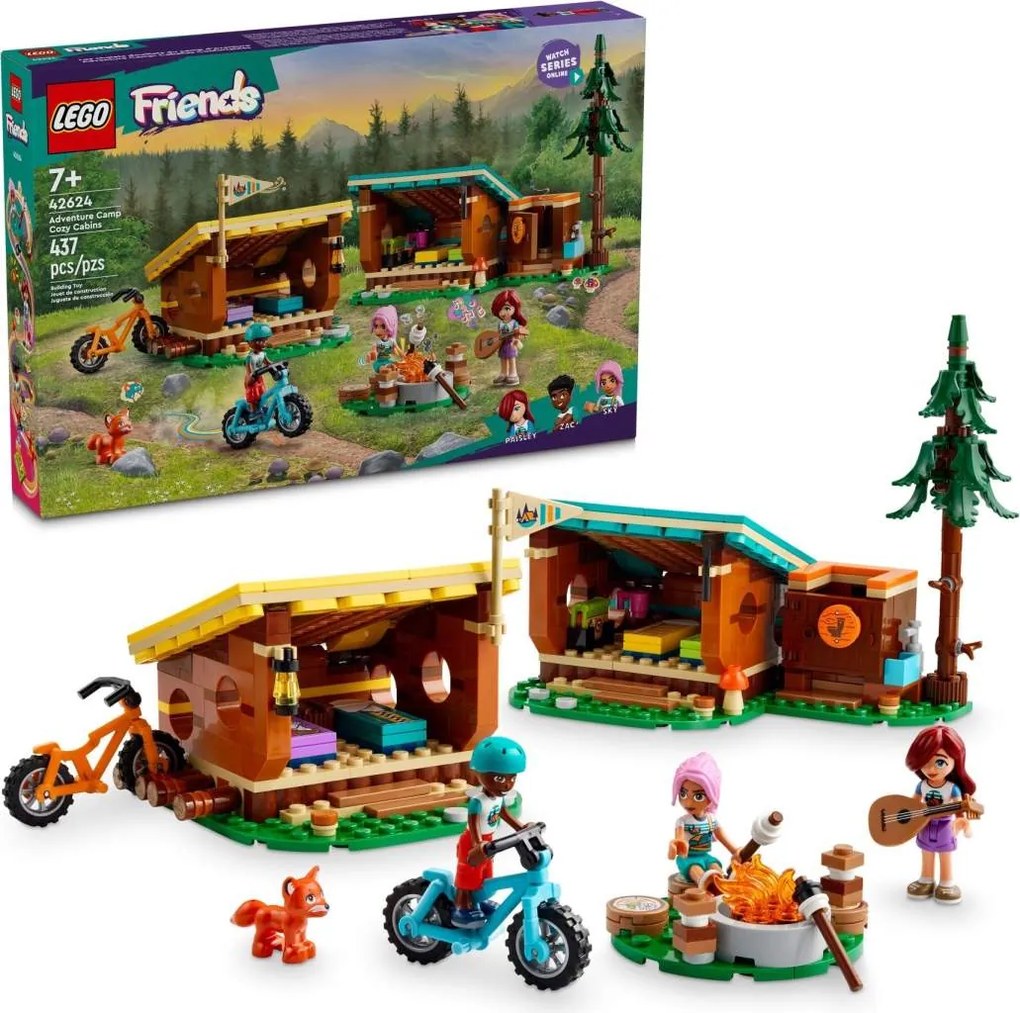 Lego stavebnice lego friends 42624 útulné chatky na dobrodružném táboře