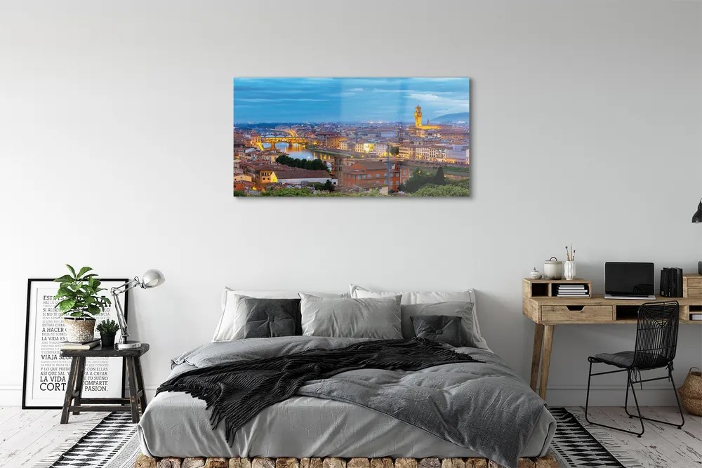 akrylový obraz Itálie Sunset panorama 125x50 cm