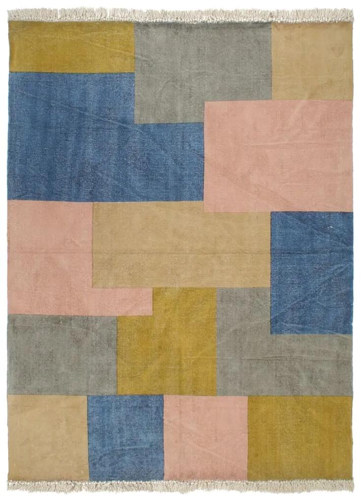 287550 vidaXL Ručně tkaný koberec Kilim bavlna 120 x 180 cm potisk barevný