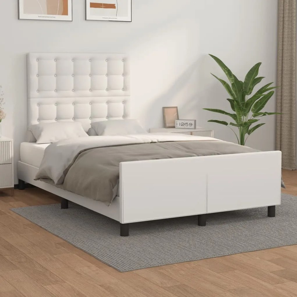 Rám postele s čelem bílý 120x200 cm umělá kůže 3125562