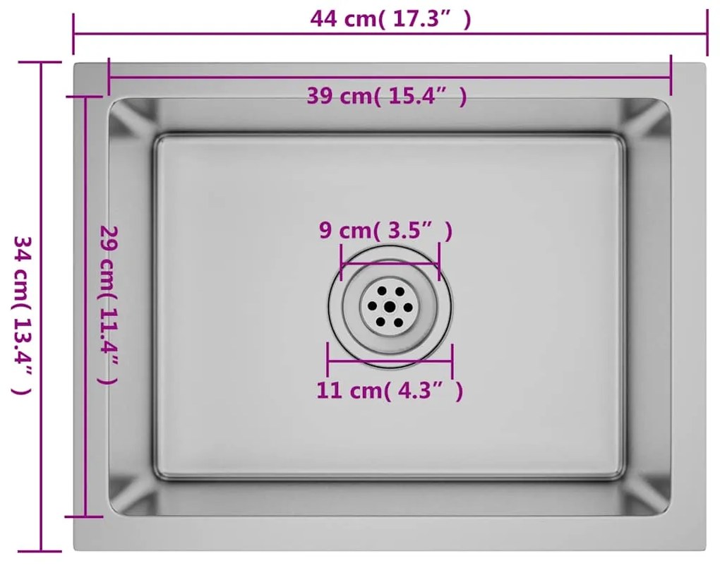 vidaXL Marketos Ručně vyrobený kuchyňský dřez nerezová ocel