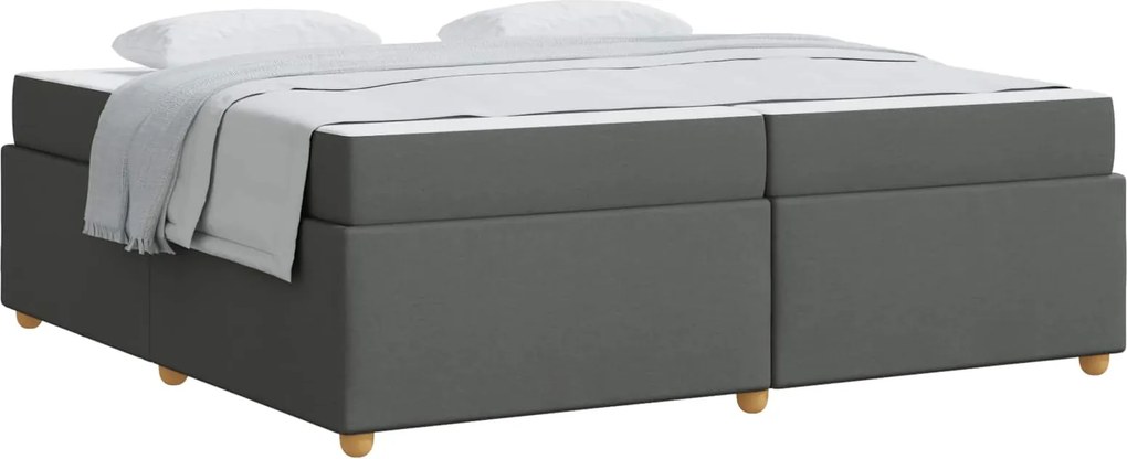 Rám postele s matrací Tmavě šedá 200 x 200 cm textil 3399378