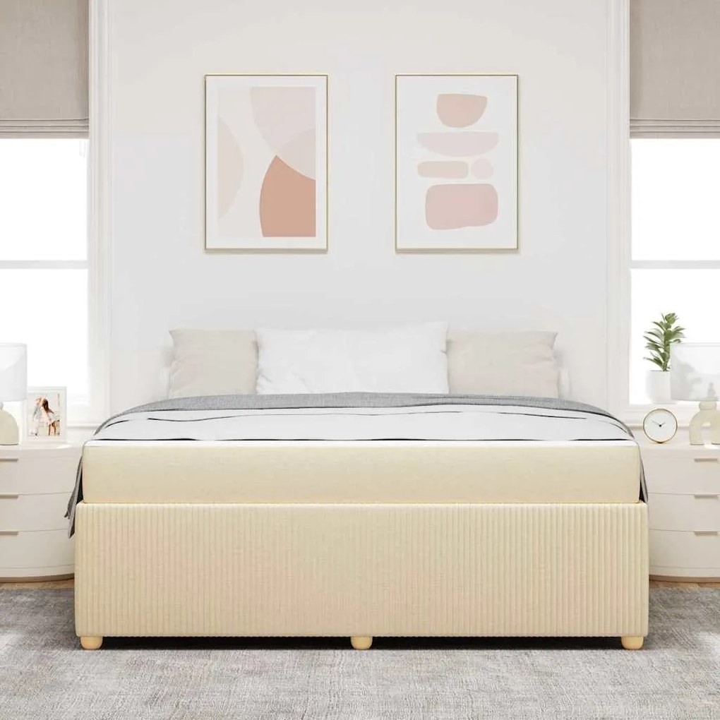 Rám postele Krémová 180 x 200 cm textil 3398423
