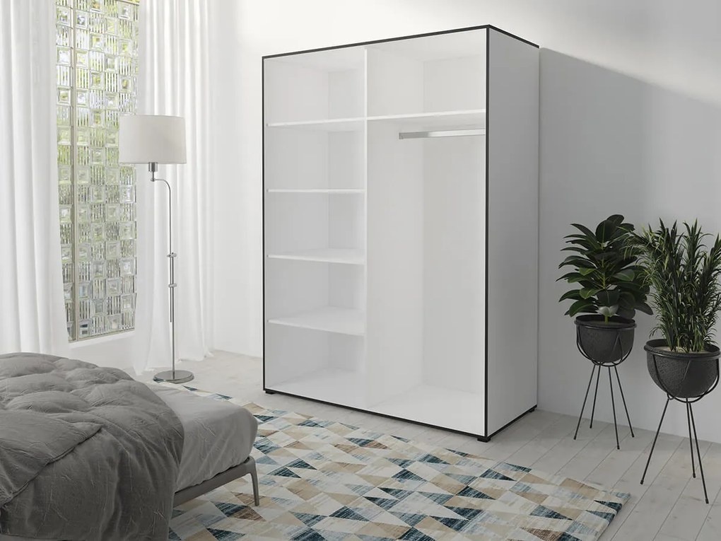 Šatní skříň OSLIN I 120 cm bílá + černá