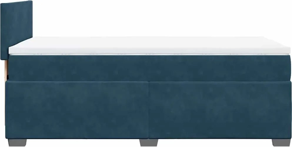 Box spring postel s matrací modrá 100 x 200 cm samet 3288532
