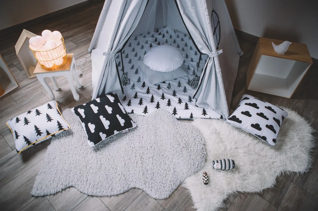 Vigvam design Teepee Gray &amp; Colors - ČTVERCOVÉ BEZ DOPLŇKŮ