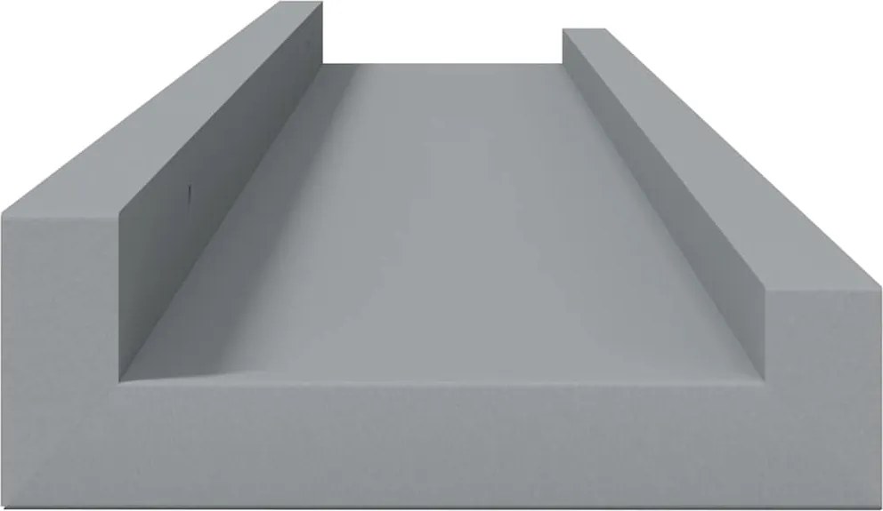 Poličky na zarámované obrázky 2 ks šedé 60 x 9 x 3 cm MDF 323935