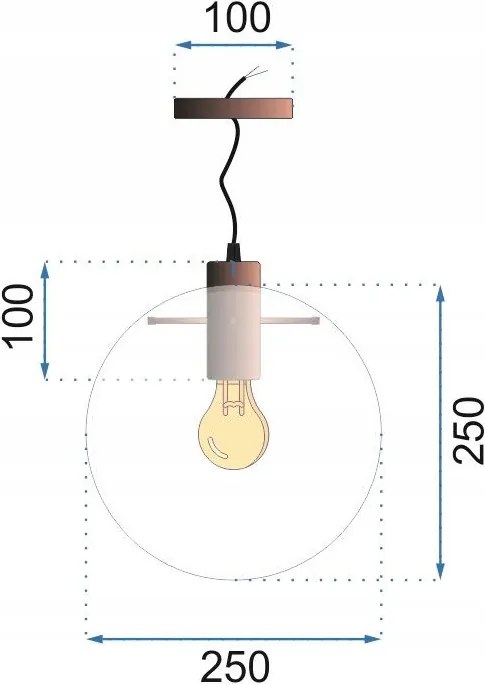 Toolight - Závěsné skleněné stropní svítidlo Lassi 25 cm, růžové zlato, OSW-00131