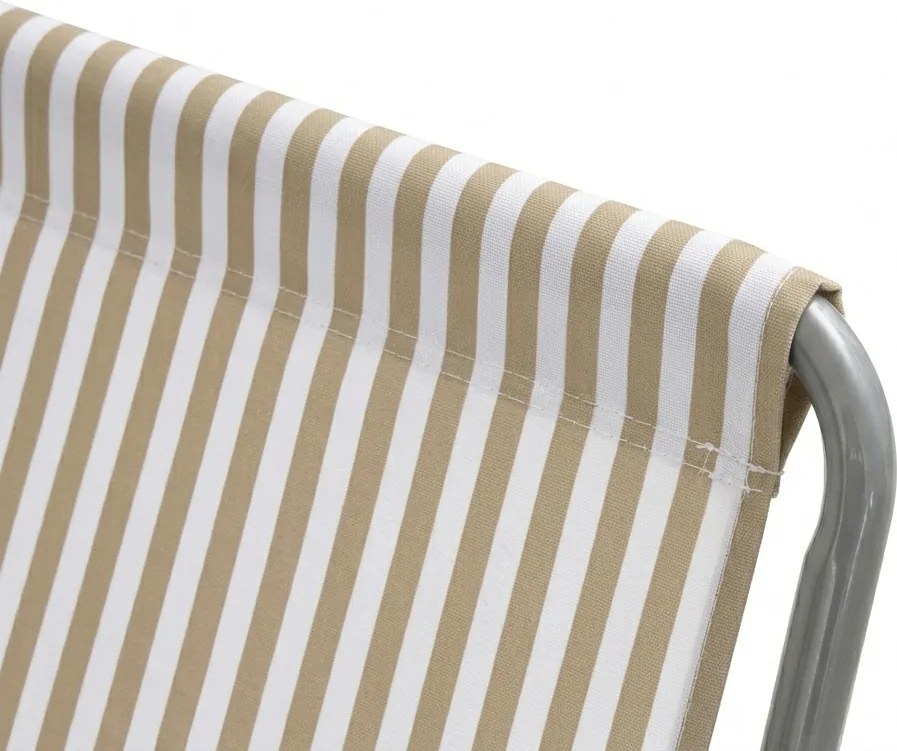 Skládací plážové lehátko SAND STRIPES, hnědé