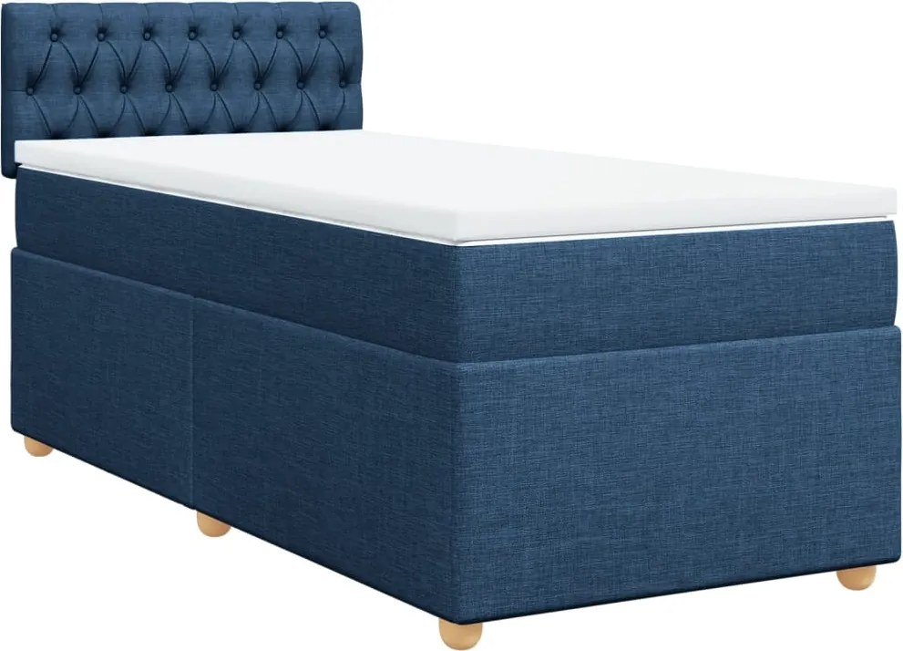 Box spring postel s matrací modrá 80x200 cm textil 3288820
