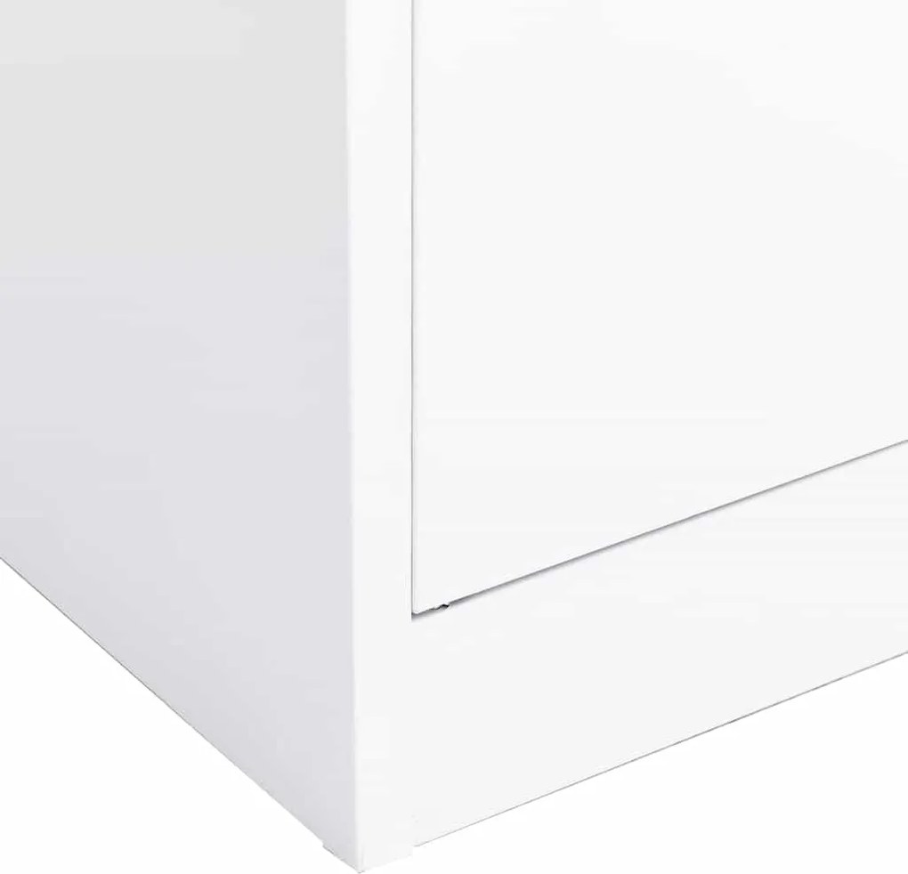 Kancelářská skříň bílá 90 x 40 x 180 cm ocel 335942