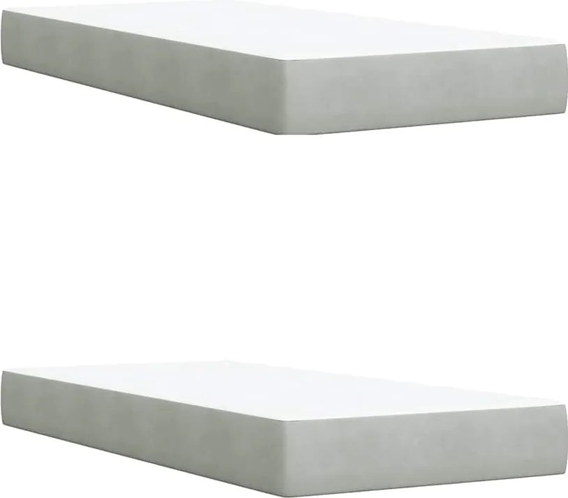 Box spring postel s matrací světle šedá 200x200 cm samet 3287830