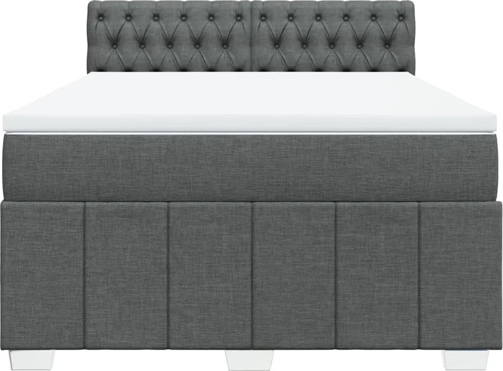 Box spring postel s matrací tmavě šedý 140 x 190 cm textil 3289371
