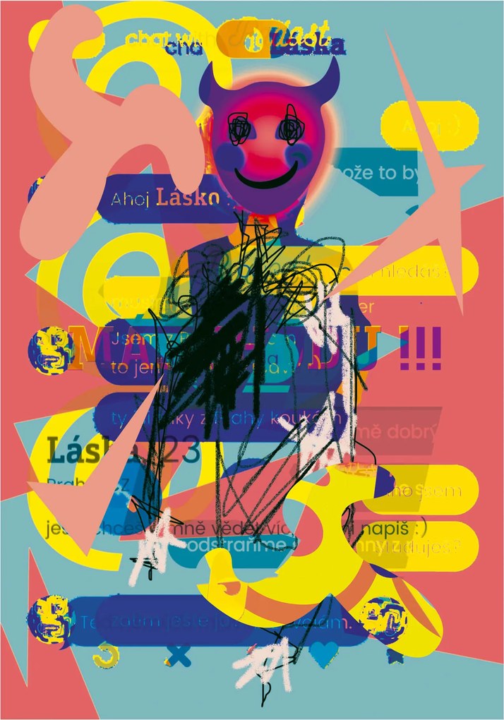 Šimon Dub | Online #2 Rám: Černý, Velikost: 70 x 50 cm
