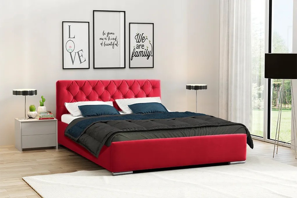 Eka Čalouněná postel ELEGANT 90x200 cm Barva látky Trinity: Černá (Trinity 2316), Úložný prostor: Bez úložného prostoru