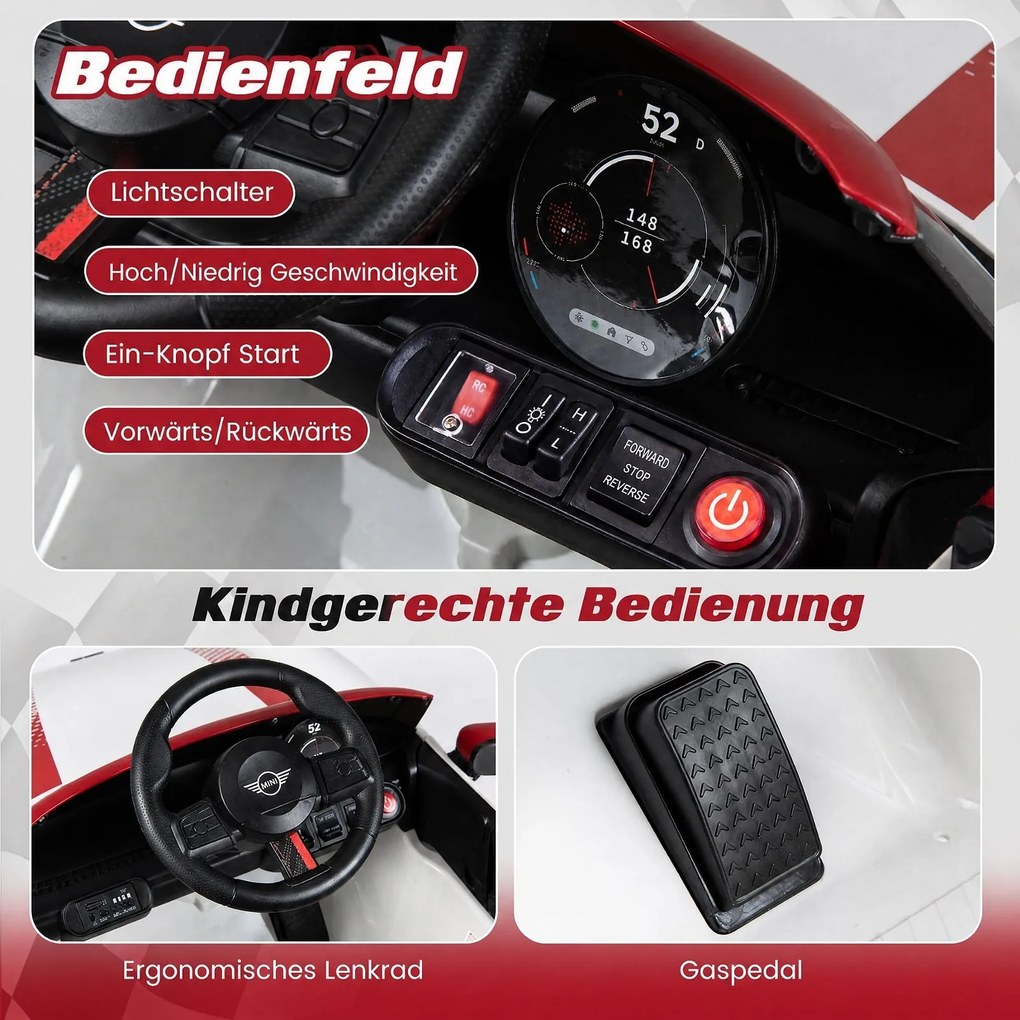 Costway Dětské autíčko 12 V BMW Mini Design Elektrické autíčko pro děti