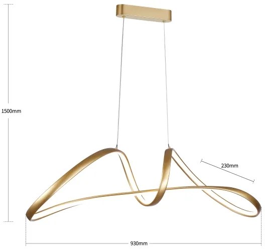 Brilagi-LED Stmívatelný lustr na lanku TWISTER LED/60W/230V 3000-6000K zlatá+DO